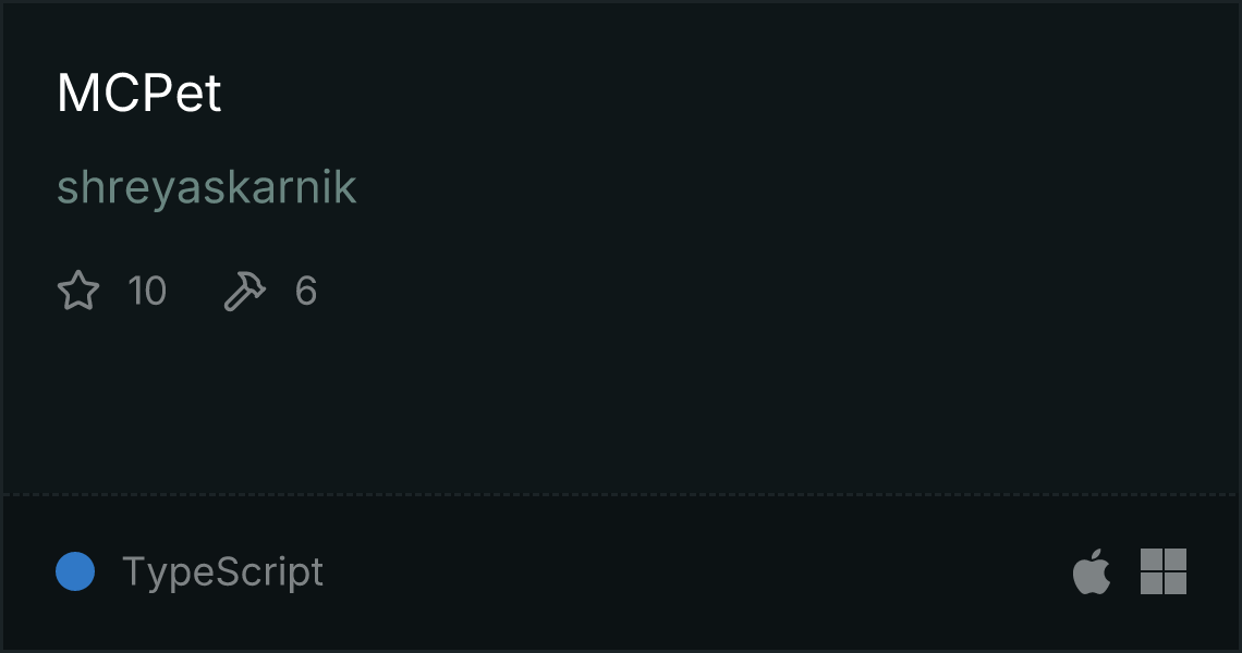 MCPet by shreyaskarnik | Glama