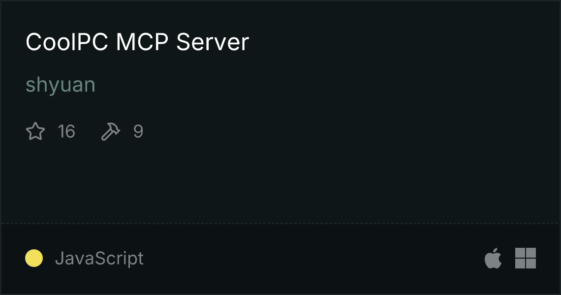 CoolPC MCP Server by shyuan | Glama