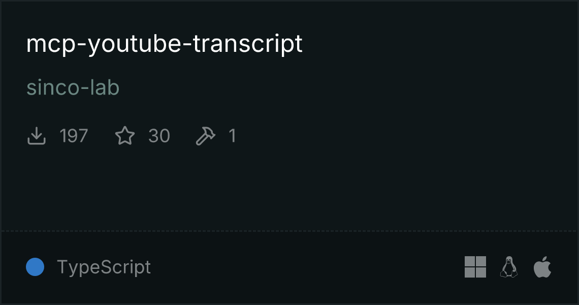 mcp-youtube-transcript by sinco-lab | Glama