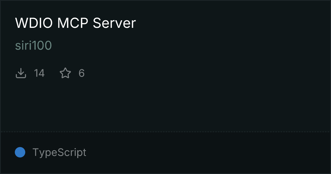 WDIO MCP Server by siri100 | Glama