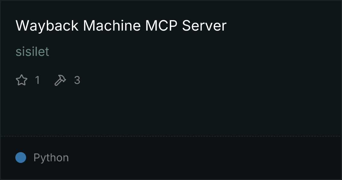 Score | Wayback Machine MCP Server | Glama