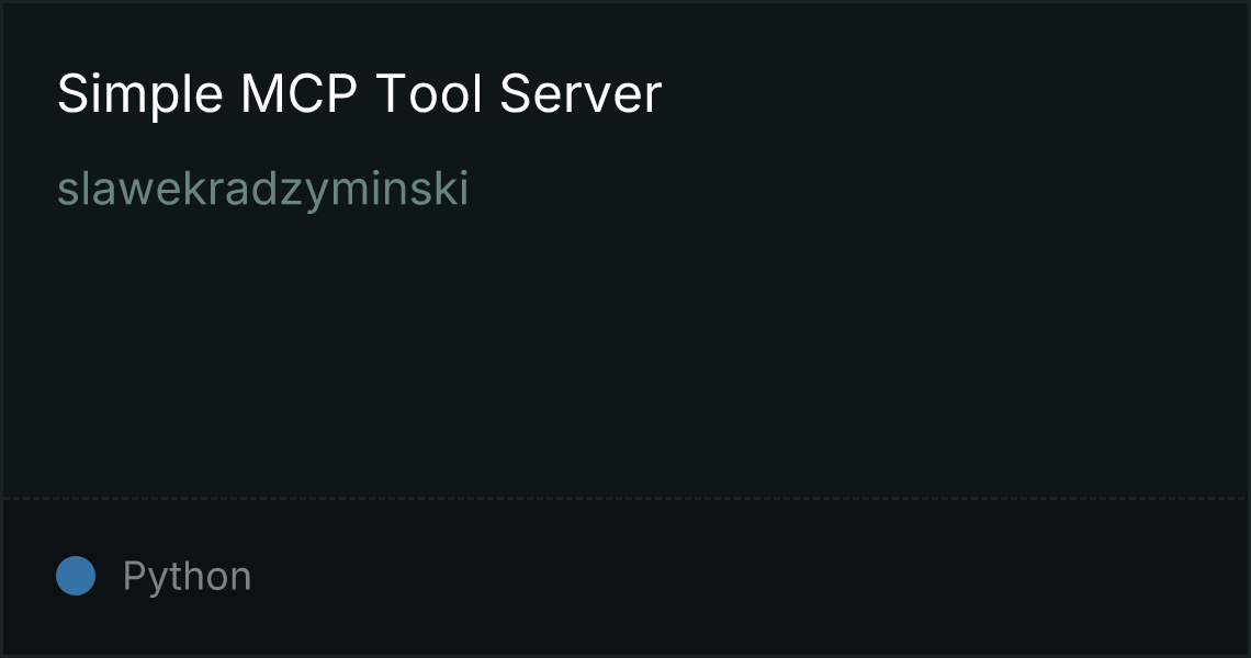 Простой сервер инструментов MCP | Glama