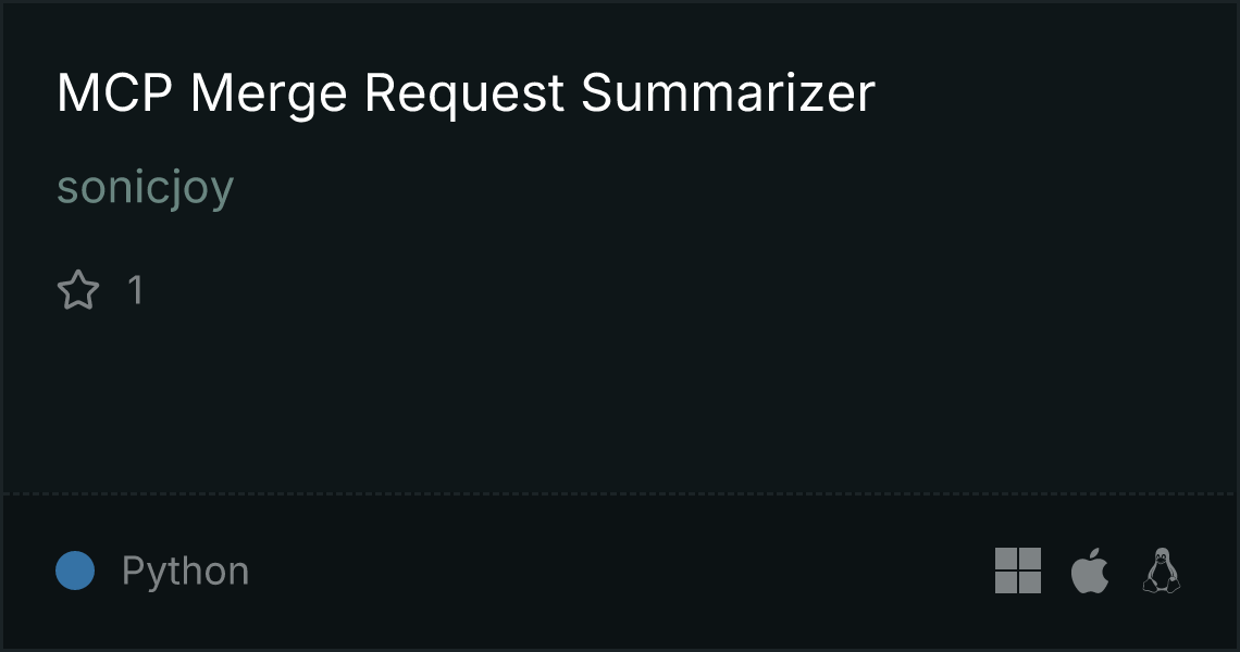 Score | MCP Merge Request Summarizer | Glama