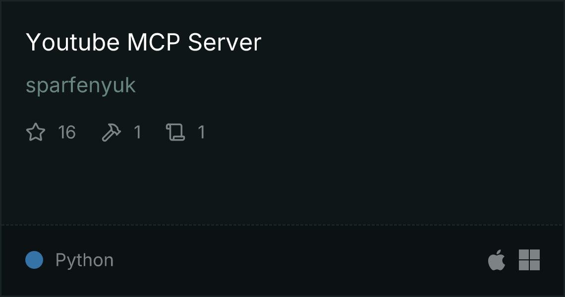 Youtube MCP Server by sparfenyuk | Glama