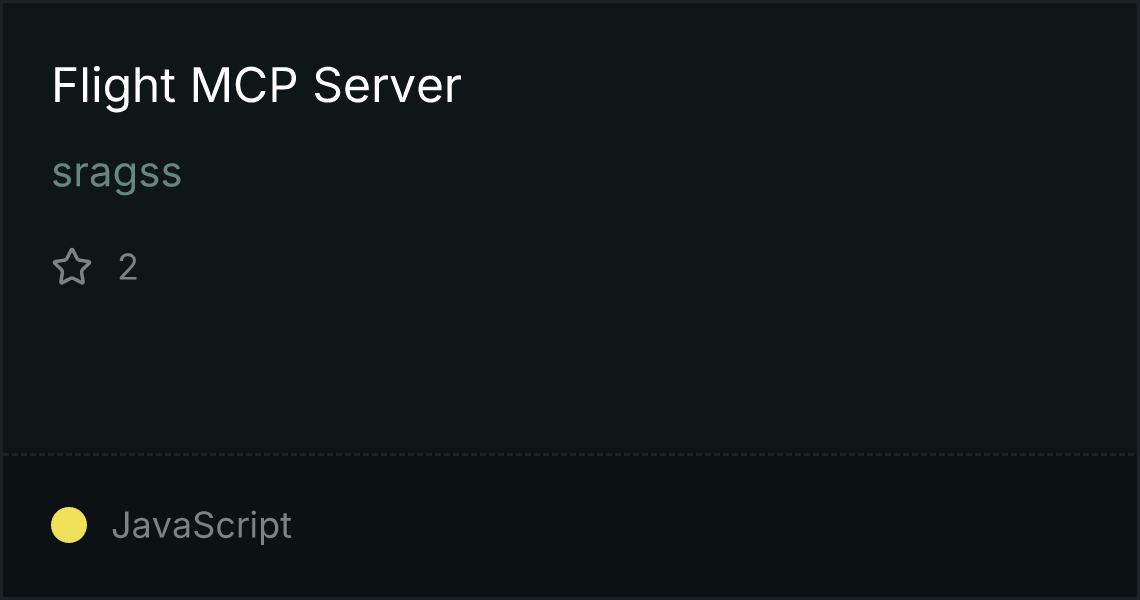 Flight MCP Server by sragss | Glama