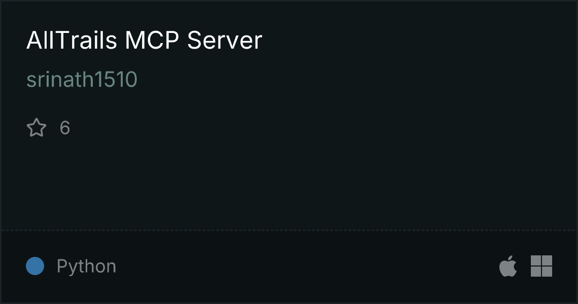 AllTrails MCP Server by srinath1510 | Glama