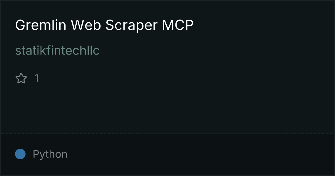 Gremlin Web Scraper MCP | Glama