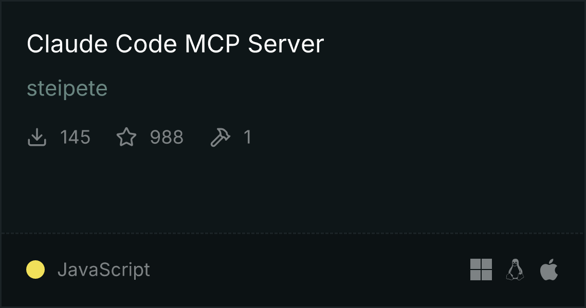 Claude Code MCP Server by steipete | Glama