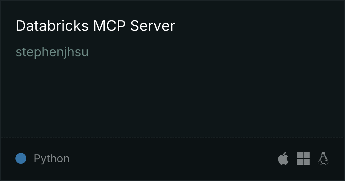 Databricks MCP Server by stephenjhsu | Glama