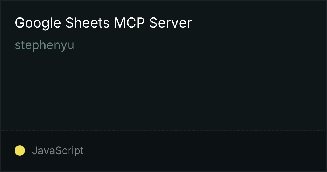Google Sheets MCP Server | Glama