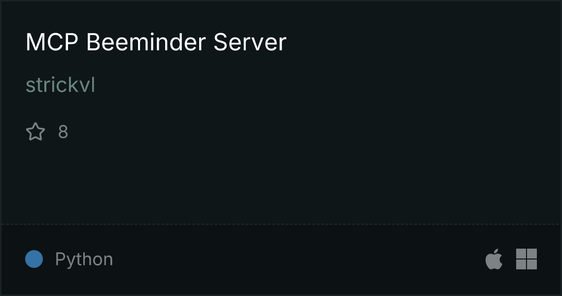 MCP Beeminder Server by strickvl | Glama