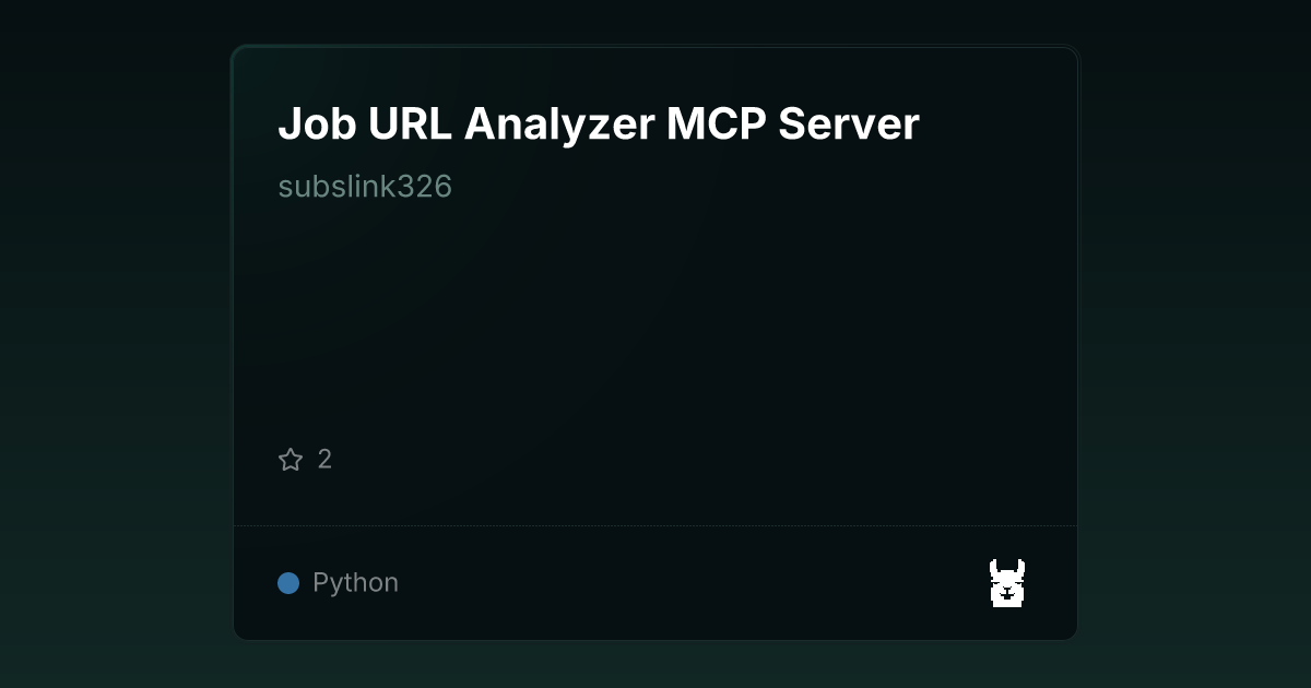 Schema | Job URL Analyzer MCP Server | Glama
