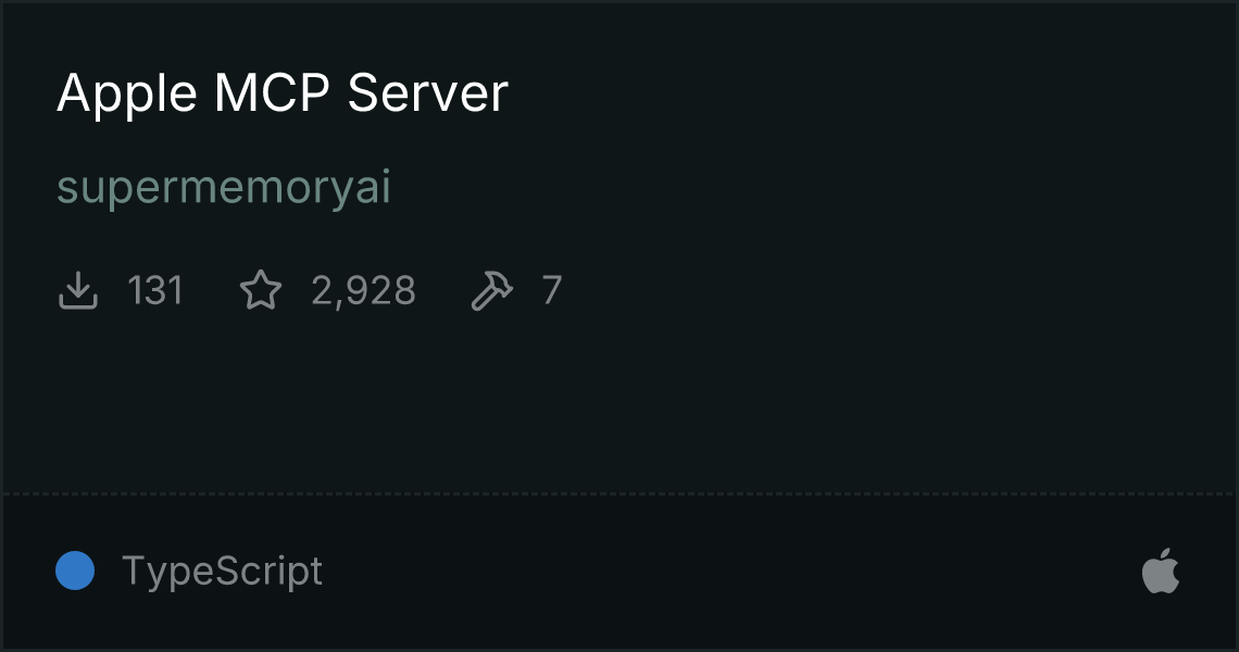 Apple MCP Server by supermemoryai | Glama