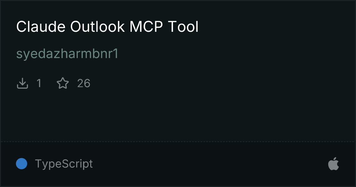 Claude Outlook MCP Tool by syedazharmbnr1 | Glama
