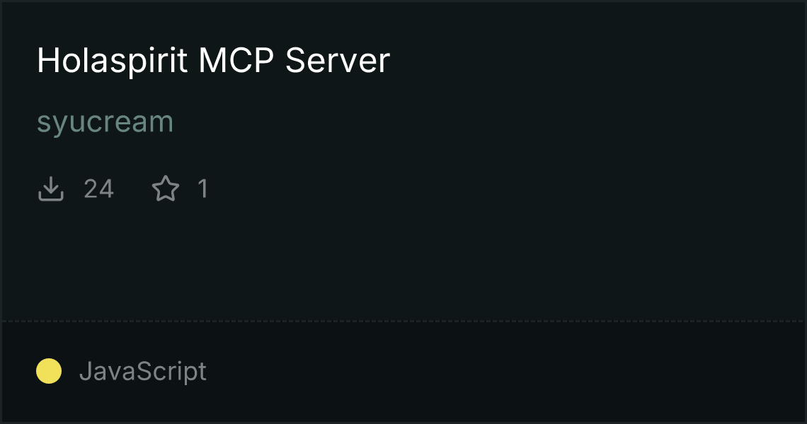 Holaspirit MCP Server by syucream | Glama