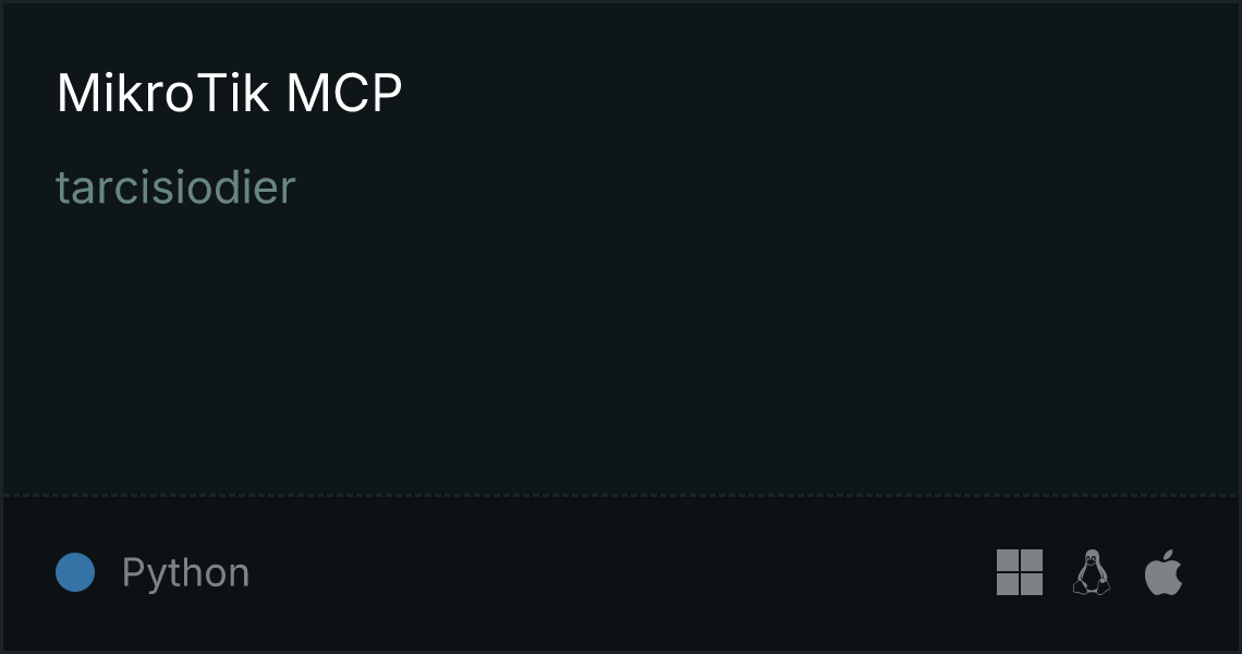 MikroTik MCP | Glama