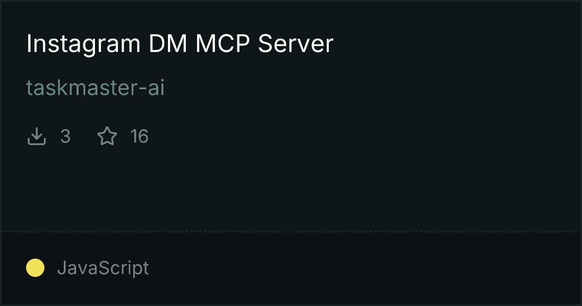 Instagram DM MCP Server by taskmaster-ai | Glama