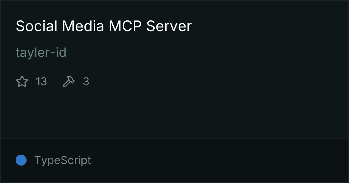 Score | Social Media MCP Server | Glama