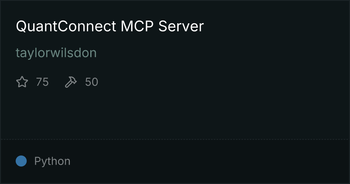 QuantConnect MCP Server by taylorwilsdon | Glama