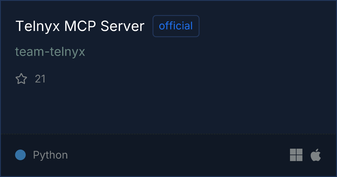 Score | Telnyx MCP Server | Glama