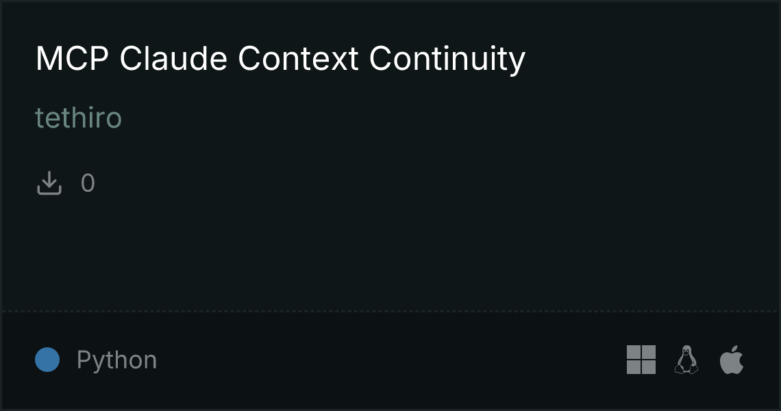 Schema | MCP Claude Context Continuity | Glama