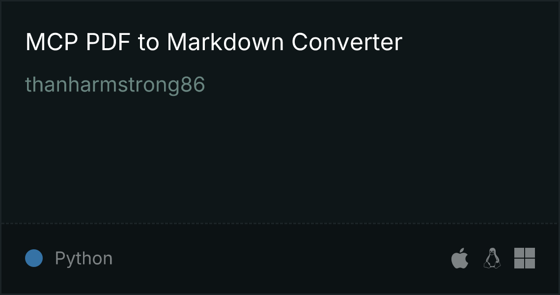 MCP PDF to Markdown Converter | Glama