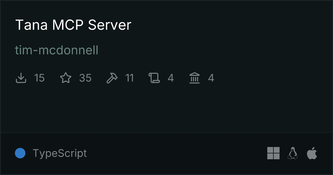 Tana MCP Server by tim-mcdonnell | Glama