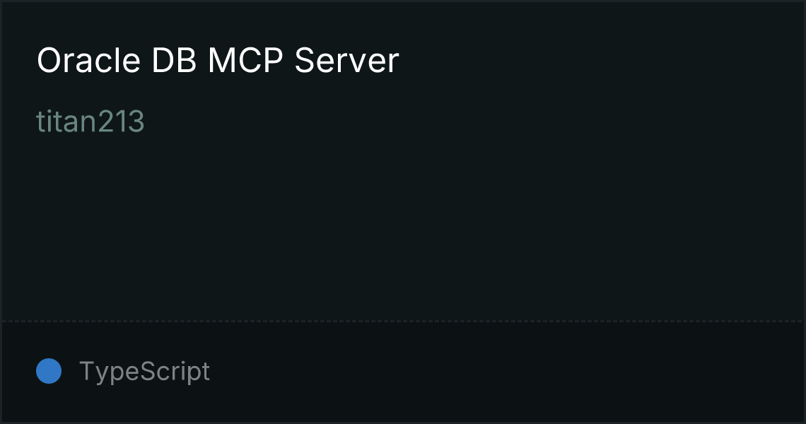 Oracle DB MCP Server by titan213 | Glama