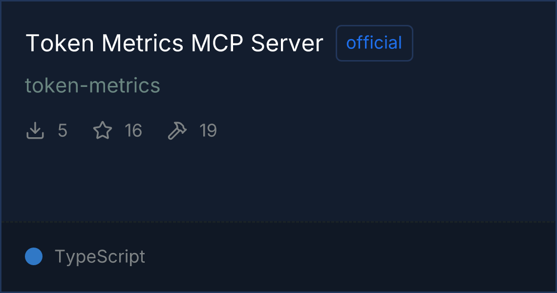 Token Metrics MCP Server | Glama