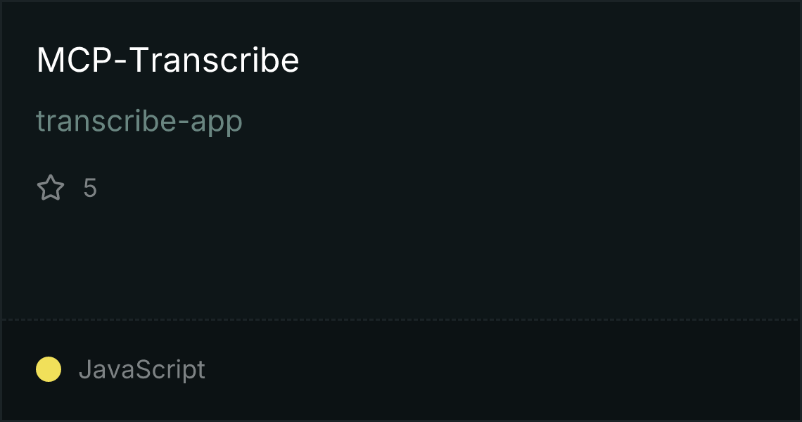 MCP-Transcribe by transcribe-app | Glama