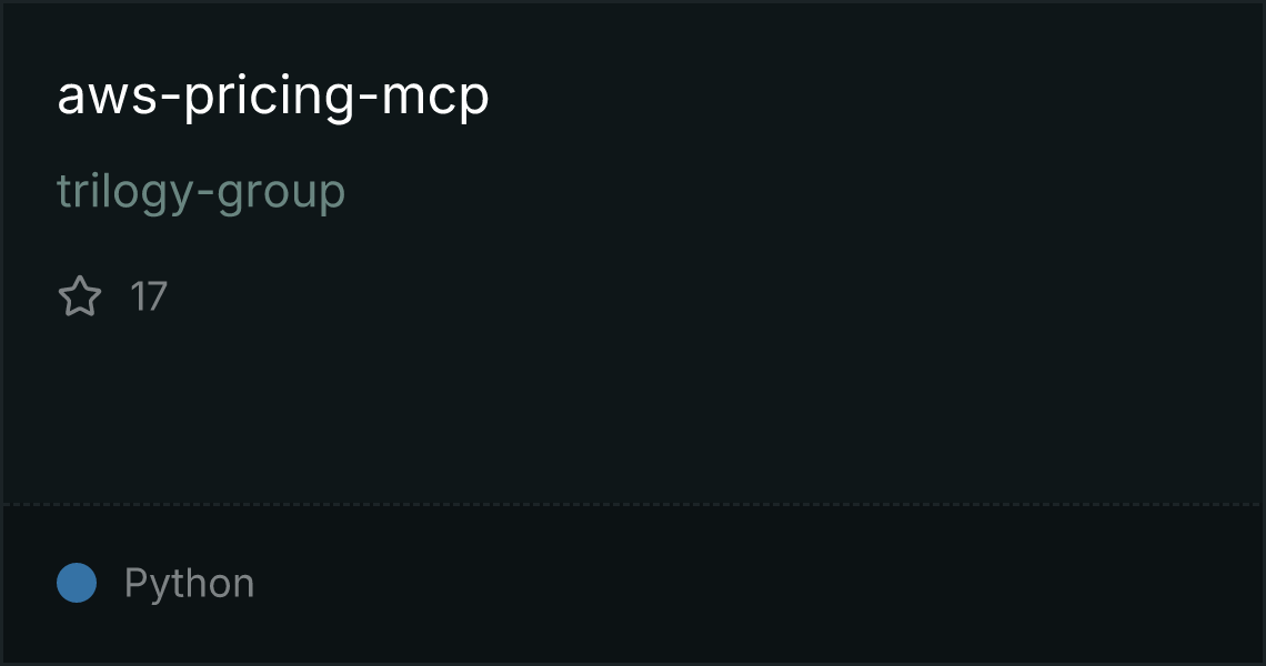 AWS 가격 책정 MCP | Glama