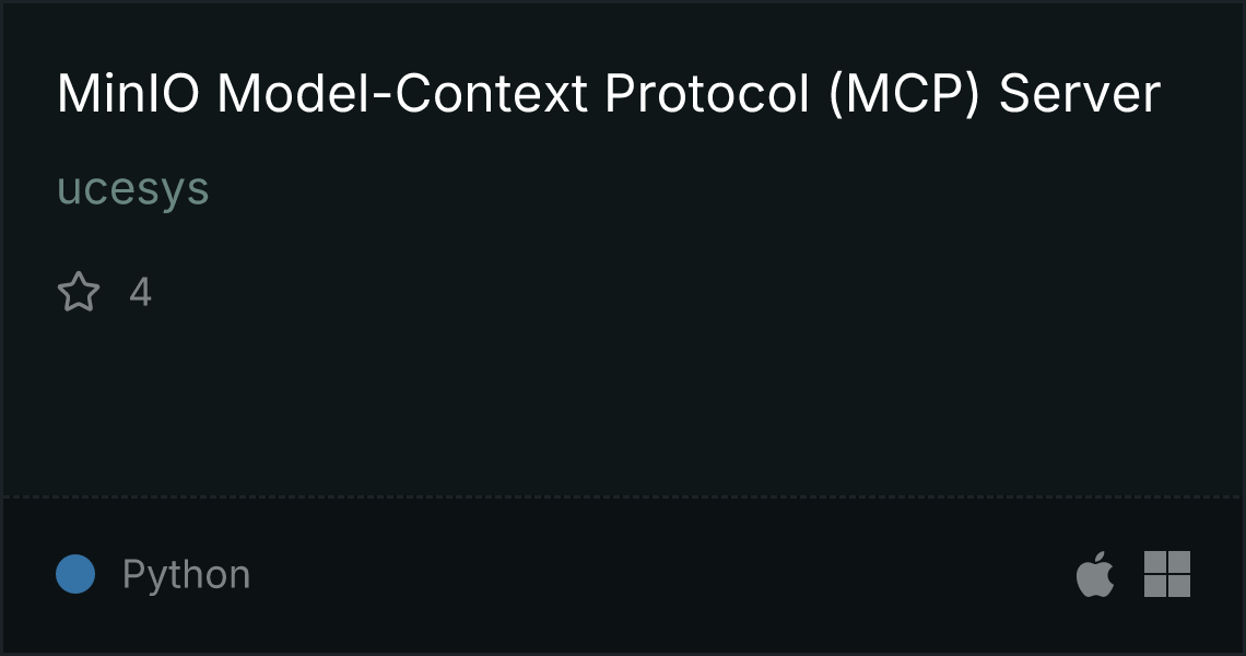 MinIO Model-Context Protocol (MCP) Server by ucesys | Glama