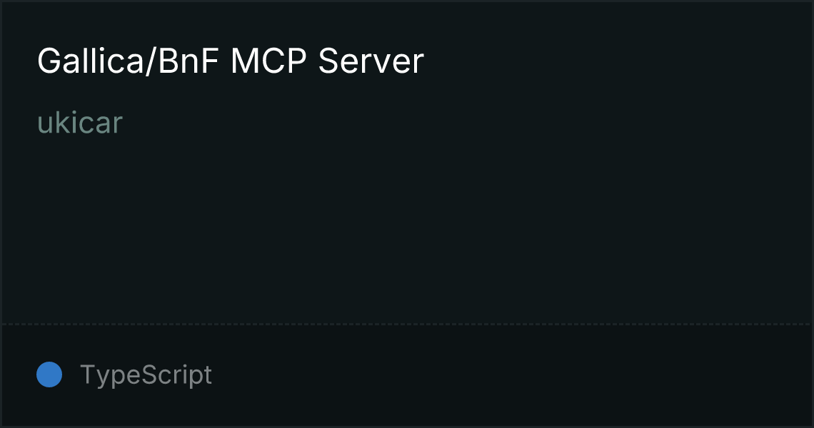 Score | Gallica/BnF MCP Server | Glama