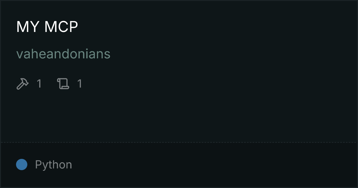 MY MCP by vaheandonians | Glama