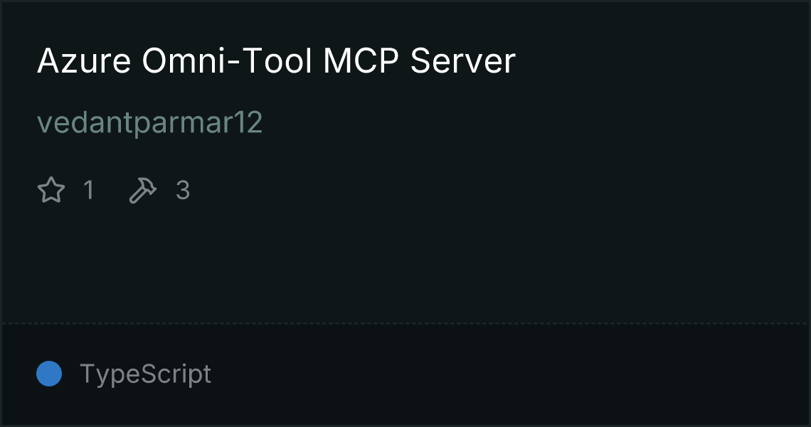 Azure Omni-Tool MCP Server by vedantparmar12 | Glama