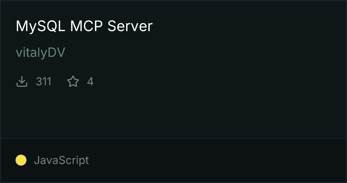 MySQL MCP Server | Glama