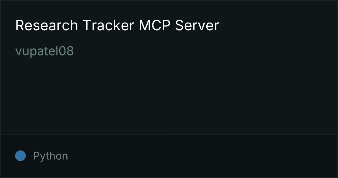 Research Tracker MCP Server | Glama