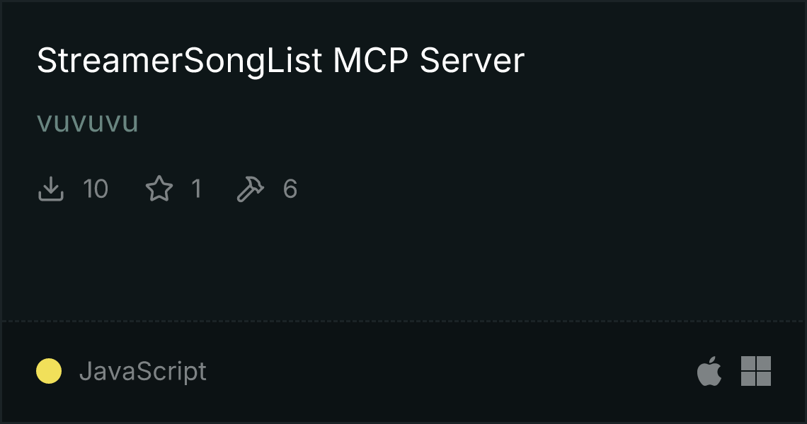 StreamerSongList MCP Server | Glama