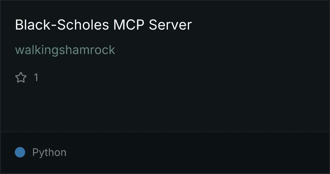 Black-Scholes MCP Server | Glama