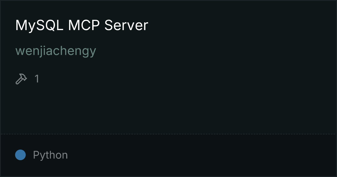 Schema | MySQL MCP Server | Glama