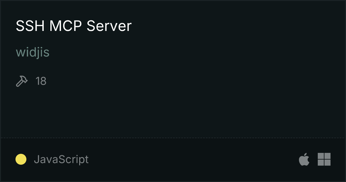 Schema | SSH MCP Server | Glama