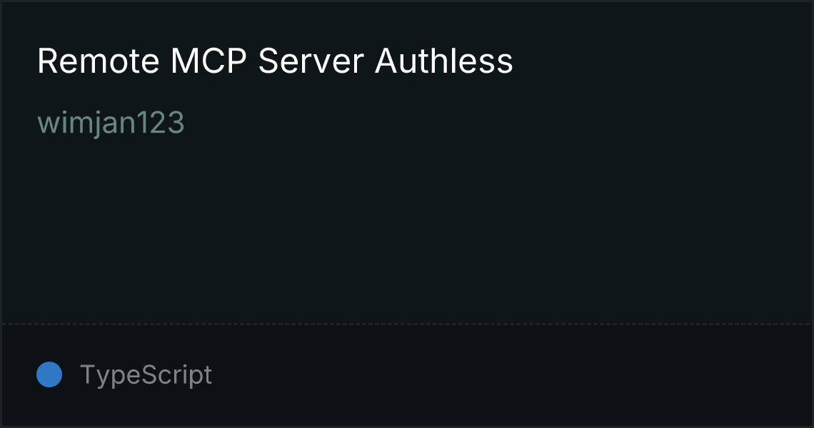 Remote MCP Server Authless | Glama
