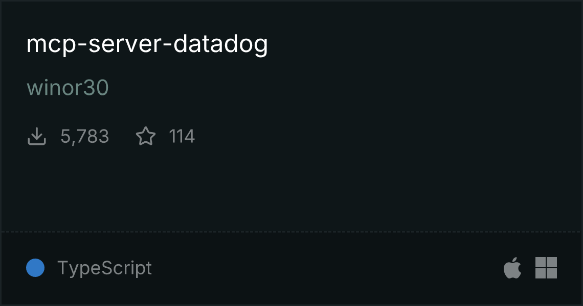 Score | mcp-server-datadog | Glama