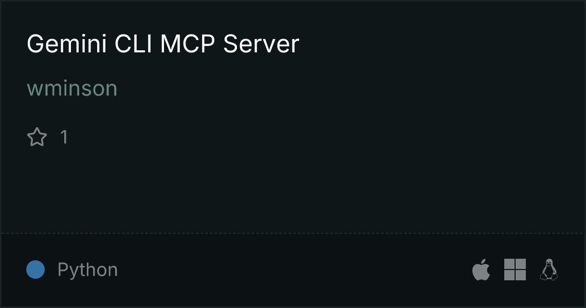 Score | Gemini CLI MCP Server | Glama