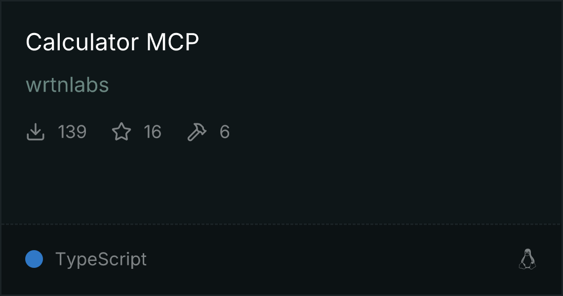 Calculator MCP by wrtnlabs | Glama