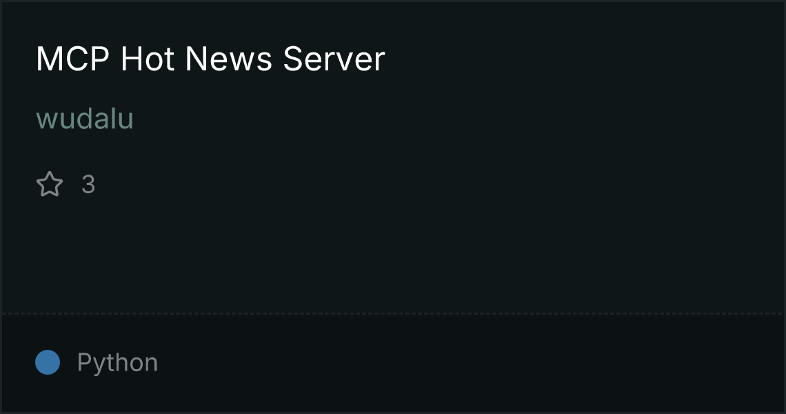 MCP Hot News Server by wudalu | Glama