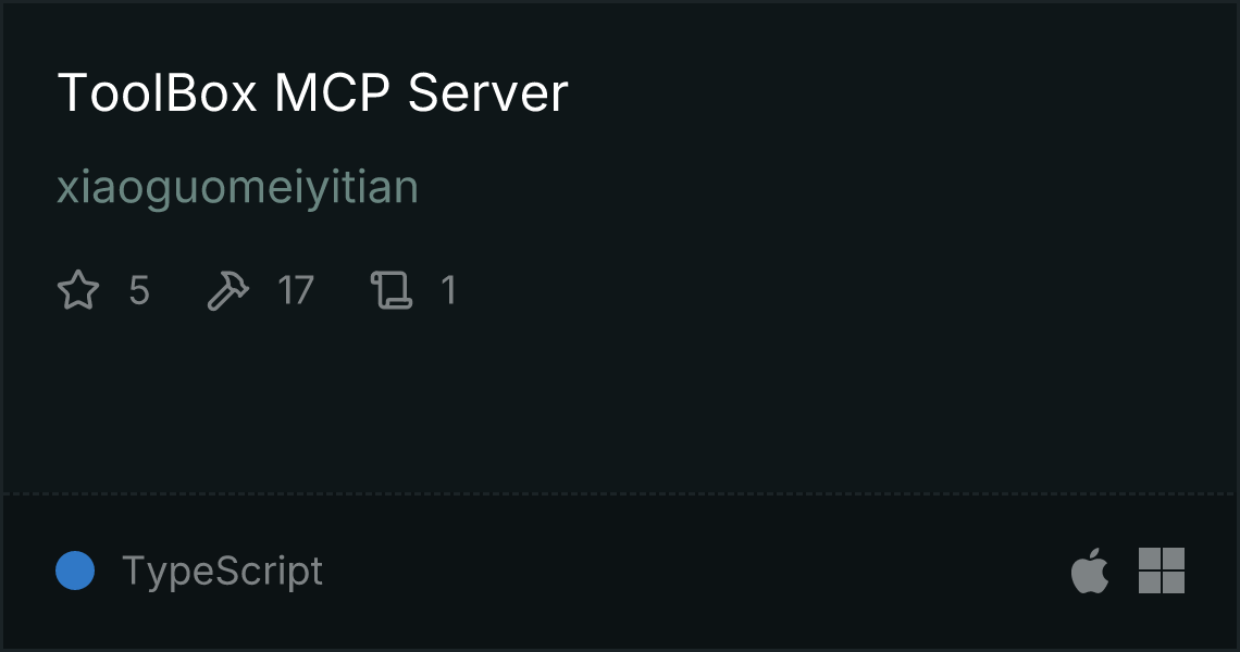ToolBox MCP Server by xiaoguomeiyitian | Glama