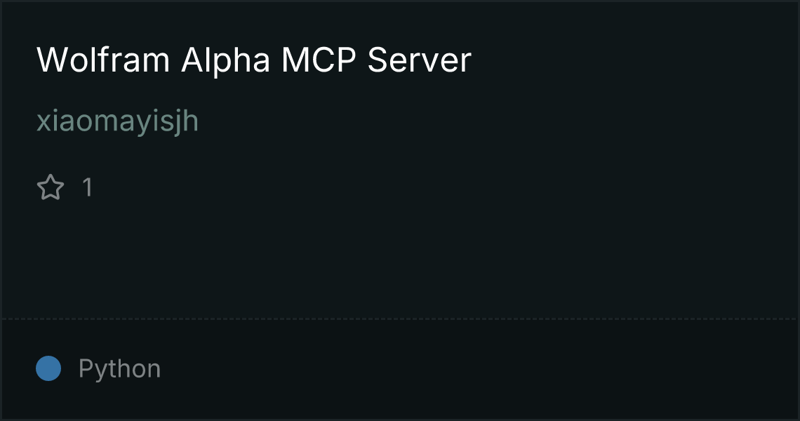 Wolfram Alpha MCP Server | Glama