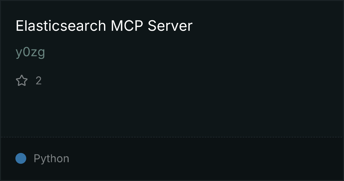 Elasticsearch MCP Server | Glama
