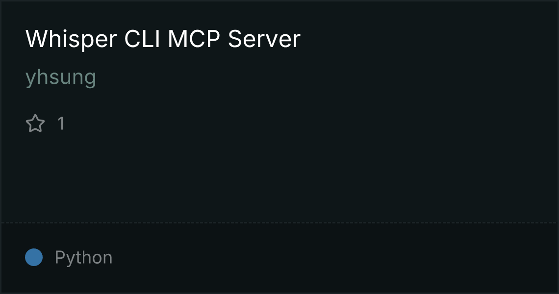 Score | Whisper CLI MCP Server | Glama
